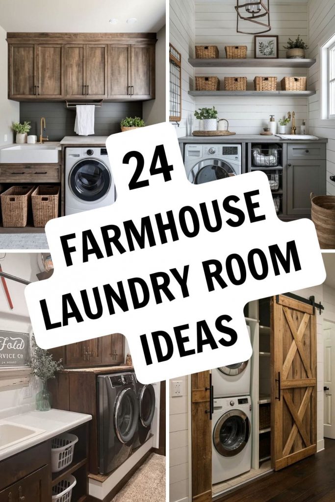 24 Stunning Rustic Farmhouse Laundry Room Ideas