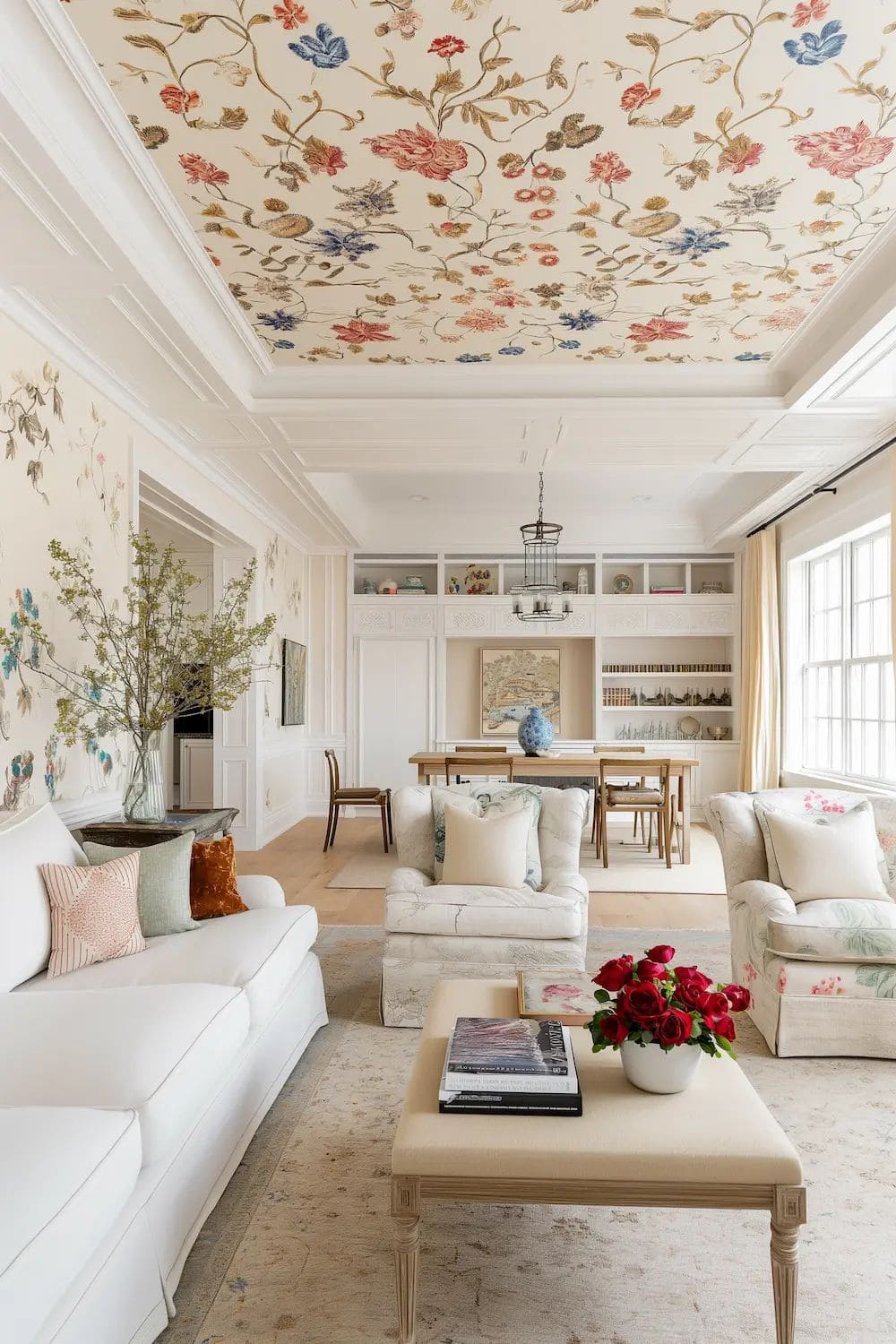 24 Eye-Catching Ceiling Wallpaper Ideas That Draw Every Eye Upward