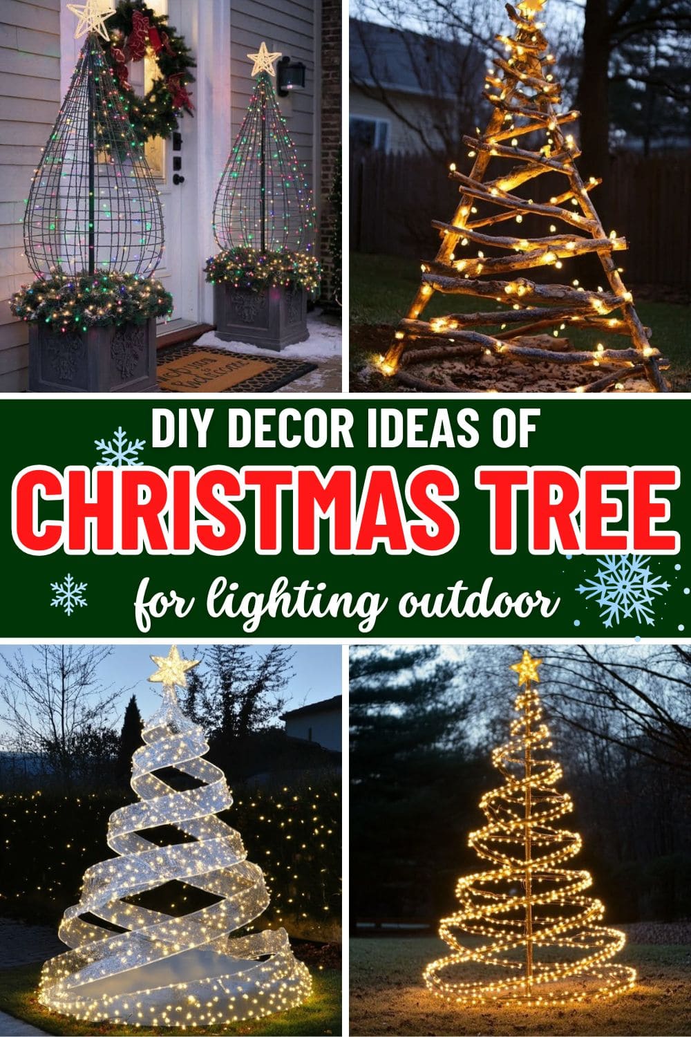 23 Stunning DIY Christmas Trees to Decorate Your Outdoors with Cheer