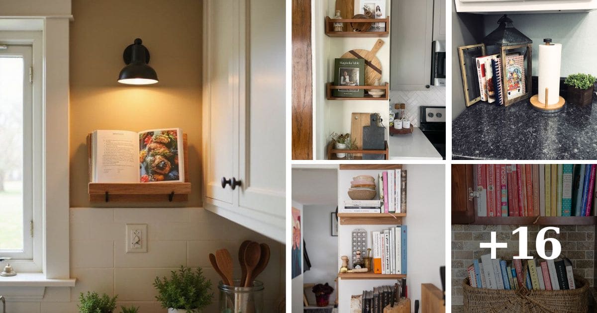 20 Brilliant Cookbook Display Ideas in the Kitchen