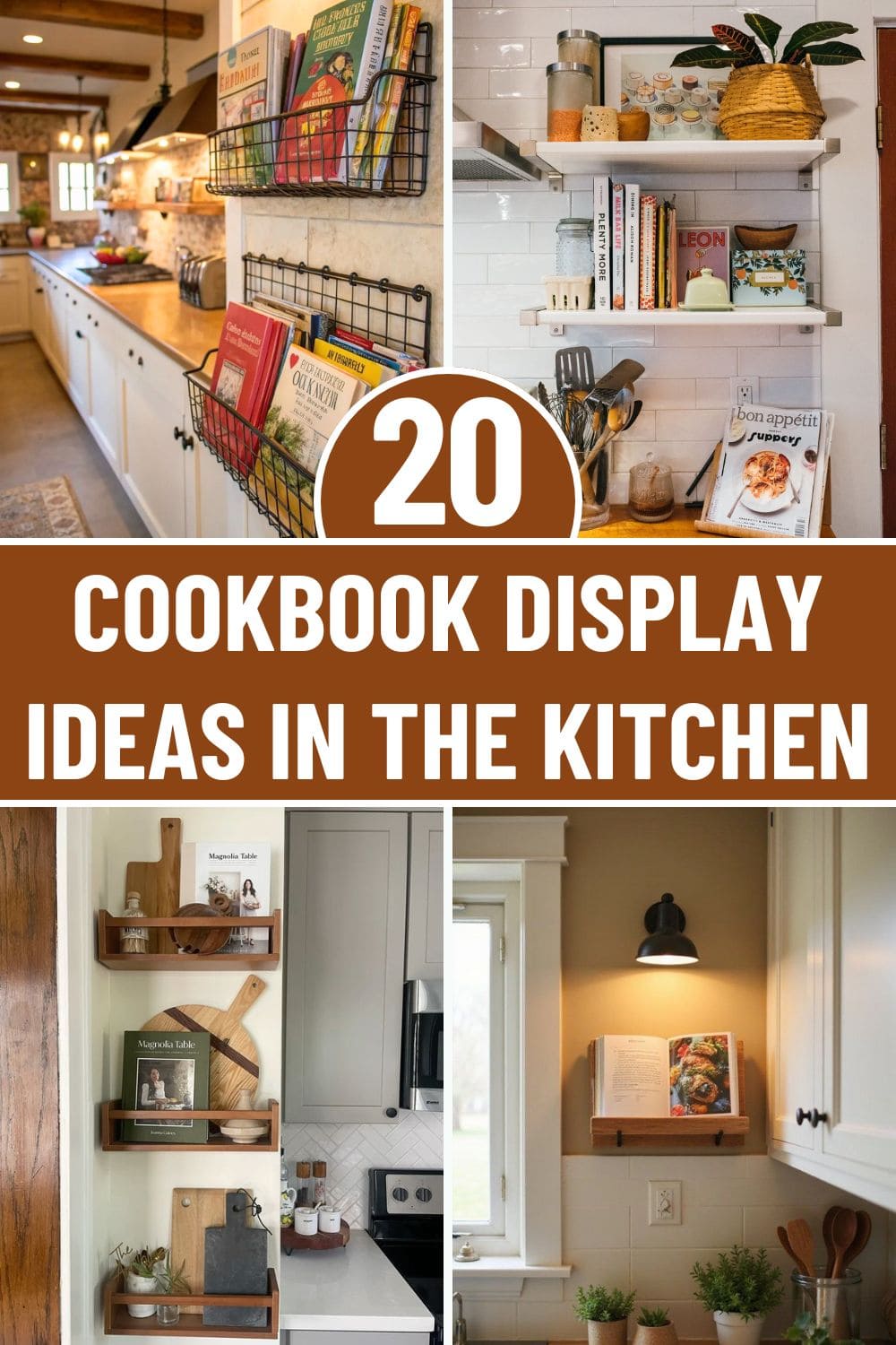 20 Brilliant Cookbook Display Ideas in the Kitchen