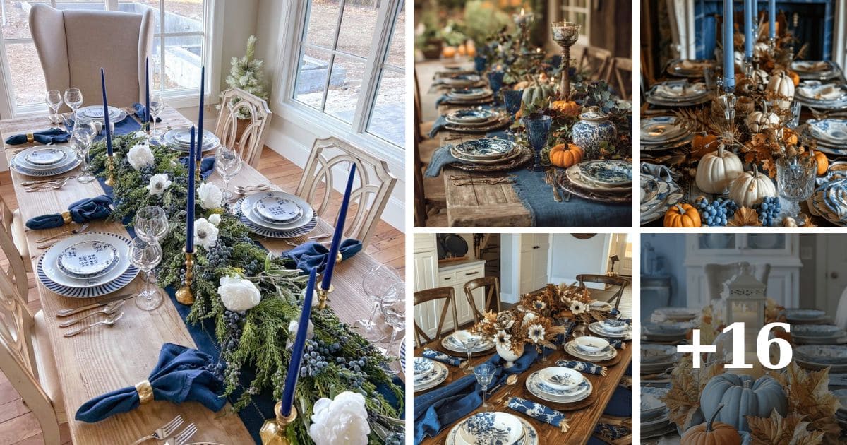 20 Elegant Blue Thanksgiving Table Decor Ideas for a Chic Feast
